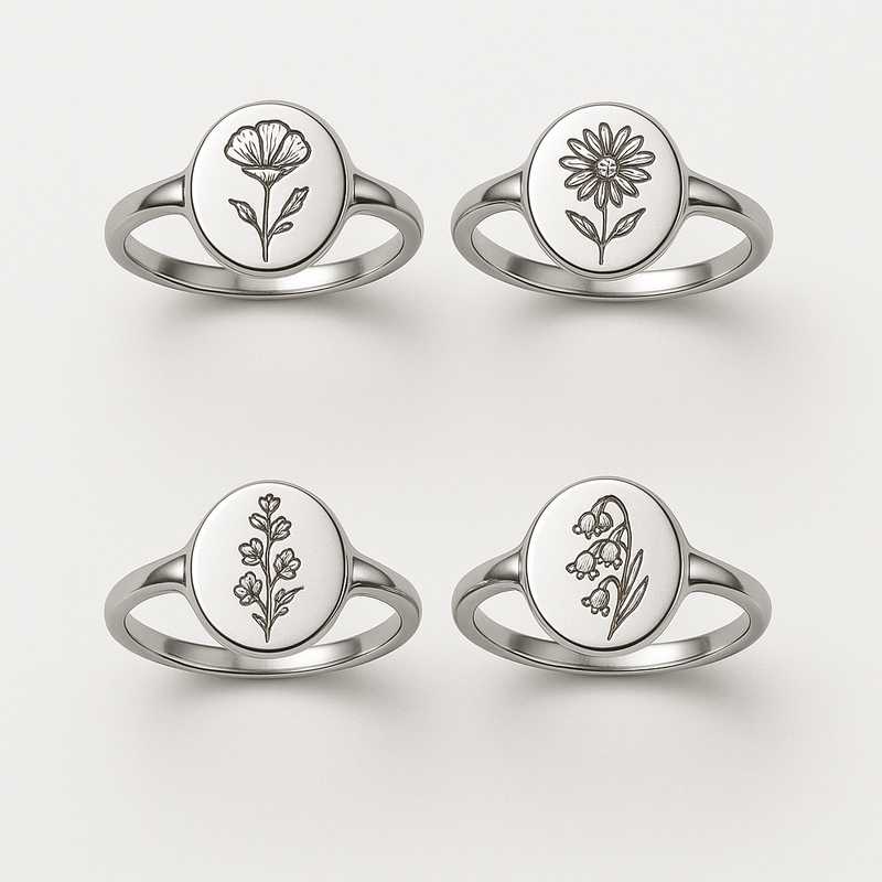 Custom Birth Flower Rings for Every Season & Holiday